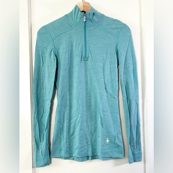 Smartwool | Tops | Smartwool Womens Merino 25 Base Layer 4 Zip S Nile ...